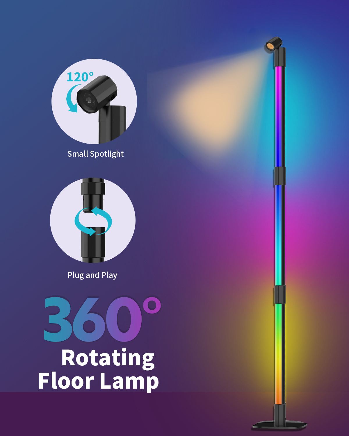 Tuya Led Smart Rgb Mood Light - Living Room Corner Floor Lamp For ...