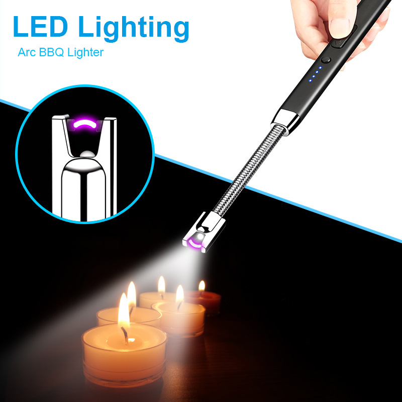Usb-c Charging Metal Elbow Electric Arc Lighter With Led Lighting And ...