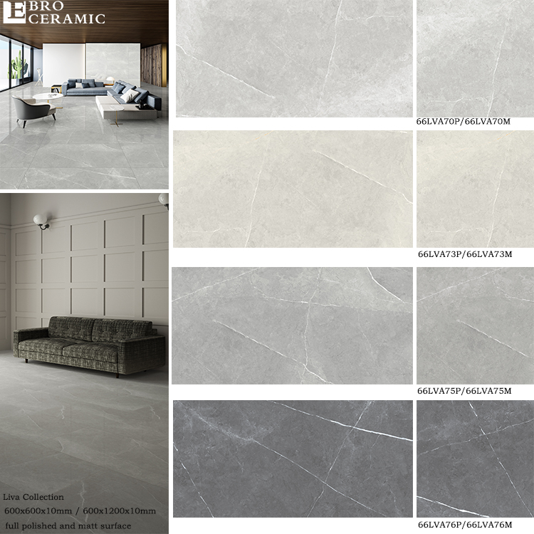 Full Polished Marble Look Porcelain Tiles 600x600 300x600 600x1200 For ...
