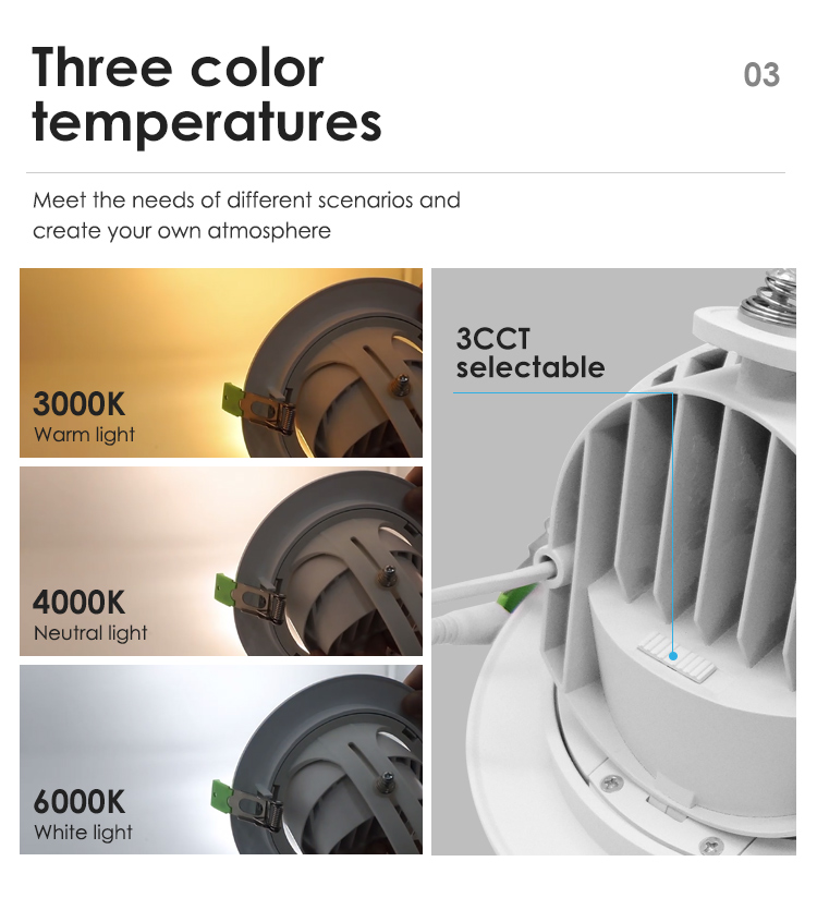 Aluminum Indoor Ip40 Recessed 40w Ugr17 Anti Glare Led Round Spot Lamp ...