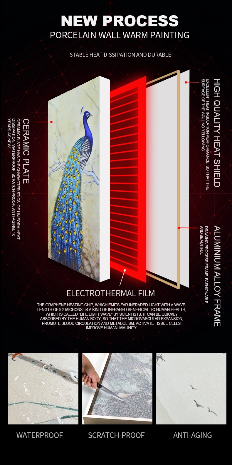 Ceramics Surface 3d Graphene Electric Heating Painting Large Mountain ...