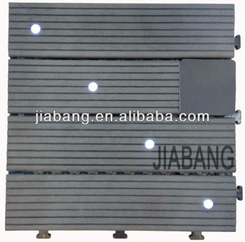 Outdoor Interlocking Floor Wpc Garden Tile With Solar Panel Led Lights ...