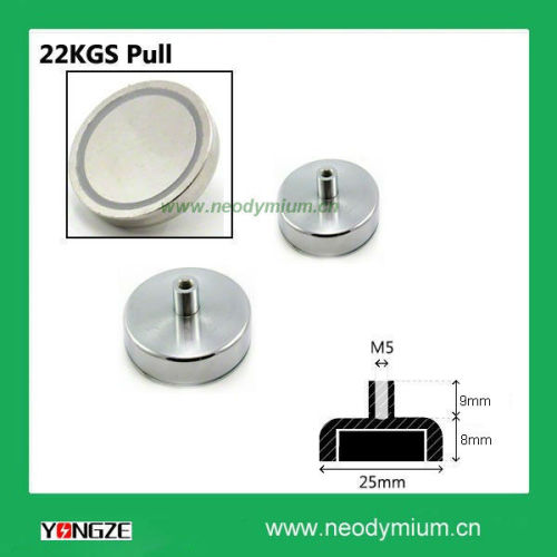 22kgs(48.5lbs) Pull M5 Neodymium Clamping Magnet, High Quality 22kgs(48 ...