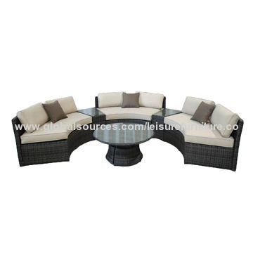 Rattan Sectional Sofa Set, All Weather Handwoven Flat Pe Rattan, Knock ...