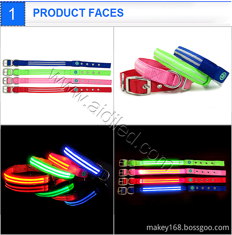 Bright Light Up Luminous Flashing Dogs Collars, High Quality Bright ...