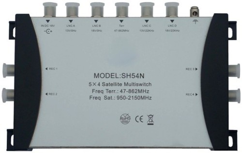 Easy Install 5 In 4 Out Stand-alone Satellite Multiswitch , High ...