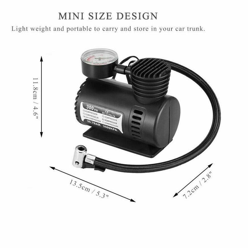 Car Auto 300psi 12v Mini Air Compressor Car Electric 12v Pump C300 Mini ...