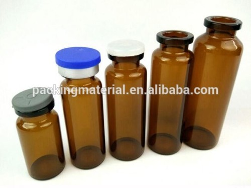 Pharmaceutical Injection Clear Glass Vials Bottles With Rubber Stopper ...