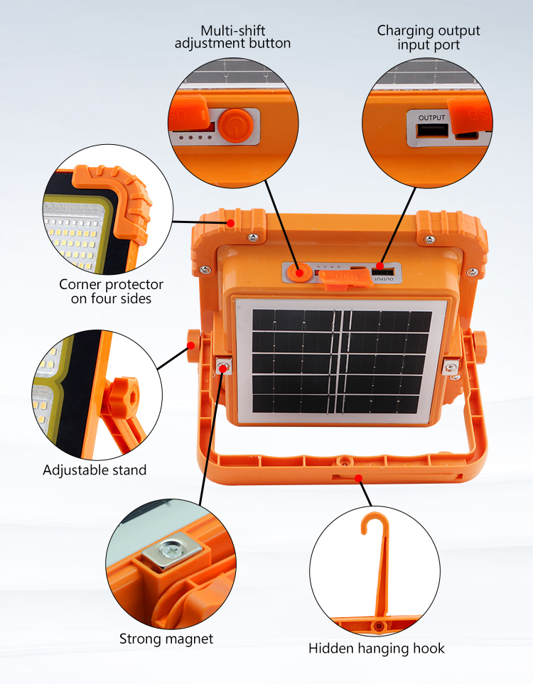 Waterproof Rechargeable Solar Flood Light - Ip65 Portable ...