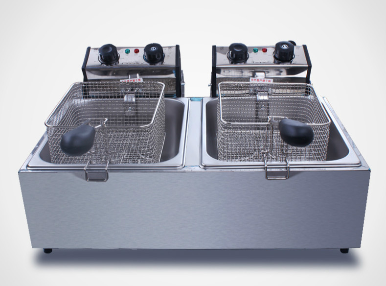 Electric Deep Fryers Double Cylinder Double Screen Electric Frying Pan ...