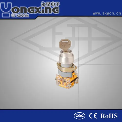 30mm Ip65 1normal Close Electronic Key Switch / Key Operated Switch ...