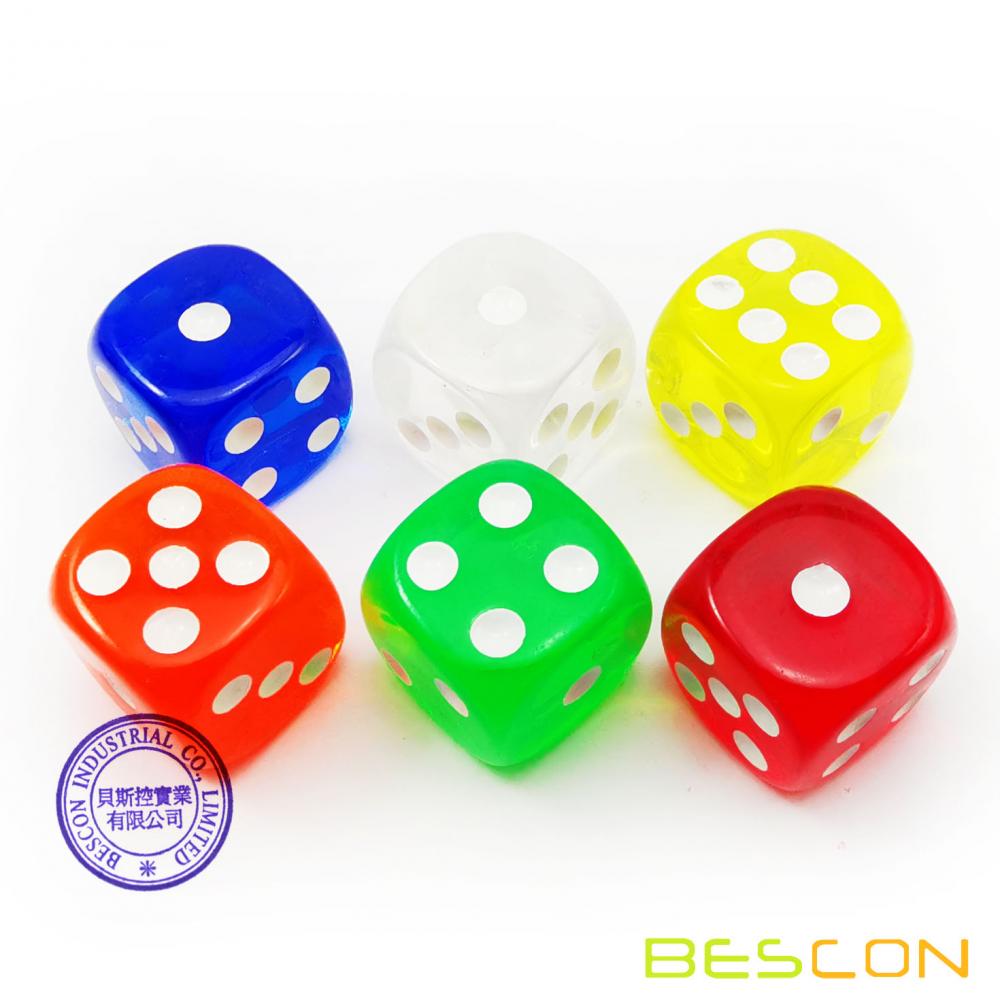 16mm Tranlucent Plipped D6 Dice Round Corner 6 Sided Dice Mtg 보드 게임 Rpg ...