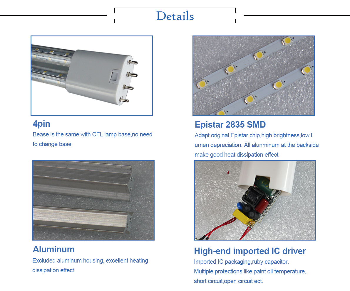 2g11 23w 4pin Led 튜브 빛, Bossgoo.com의 고품질 2g11 23w 4pin Led 튜브 빛