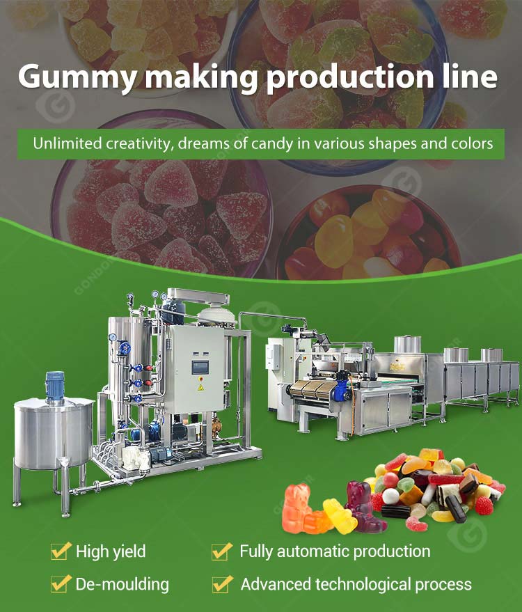 Jelly Bean And Gelatin Supplement Gummy Candy Production Line, High ...