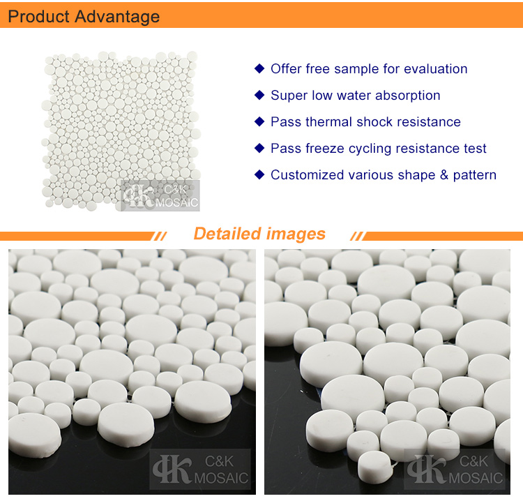 White Round Glass Mosaic Tiles Bubbles, High Quality White Round Glass ...