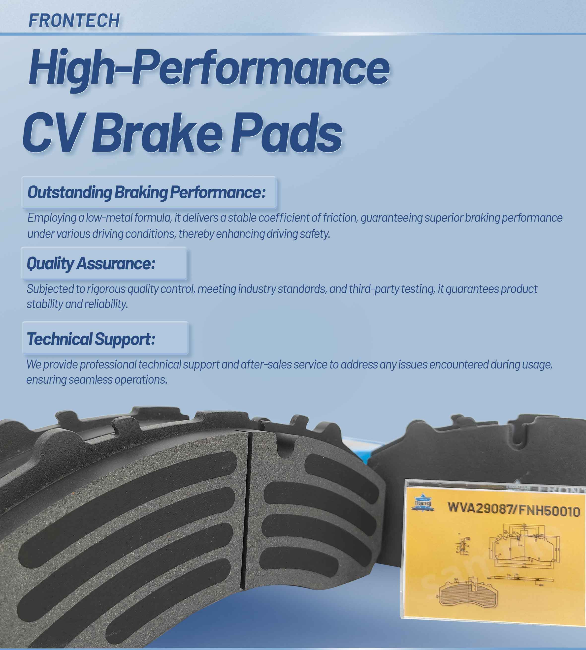 Frontech Cv Pad Wva 29087 Truck Brake Pads - Wholesale At Reasonable ...