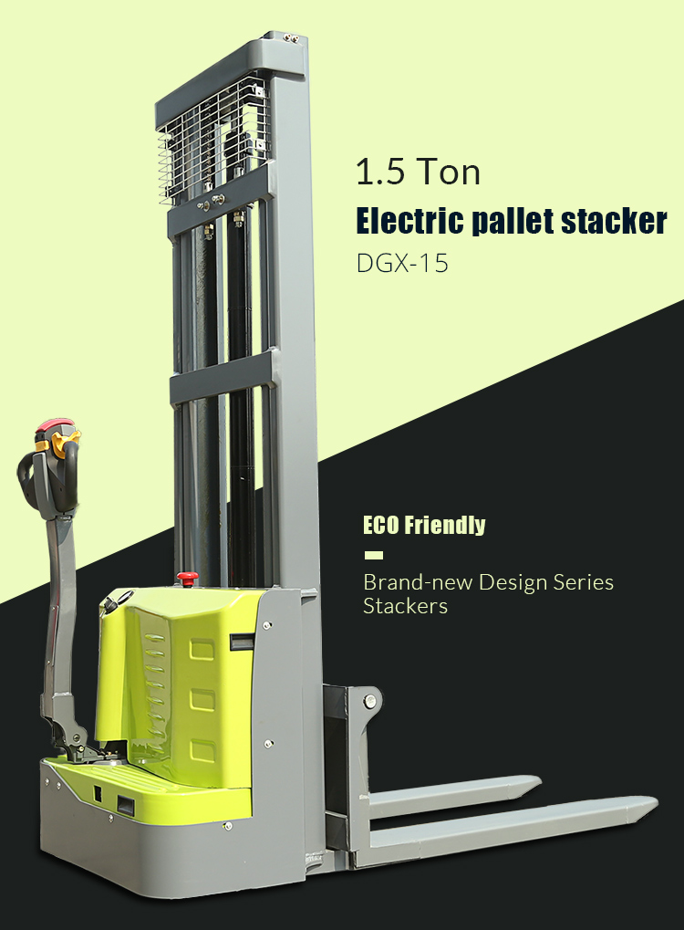 Battery Operated Stacker Forklift 1ton 1.5ton 2ton Electric Pallet ...