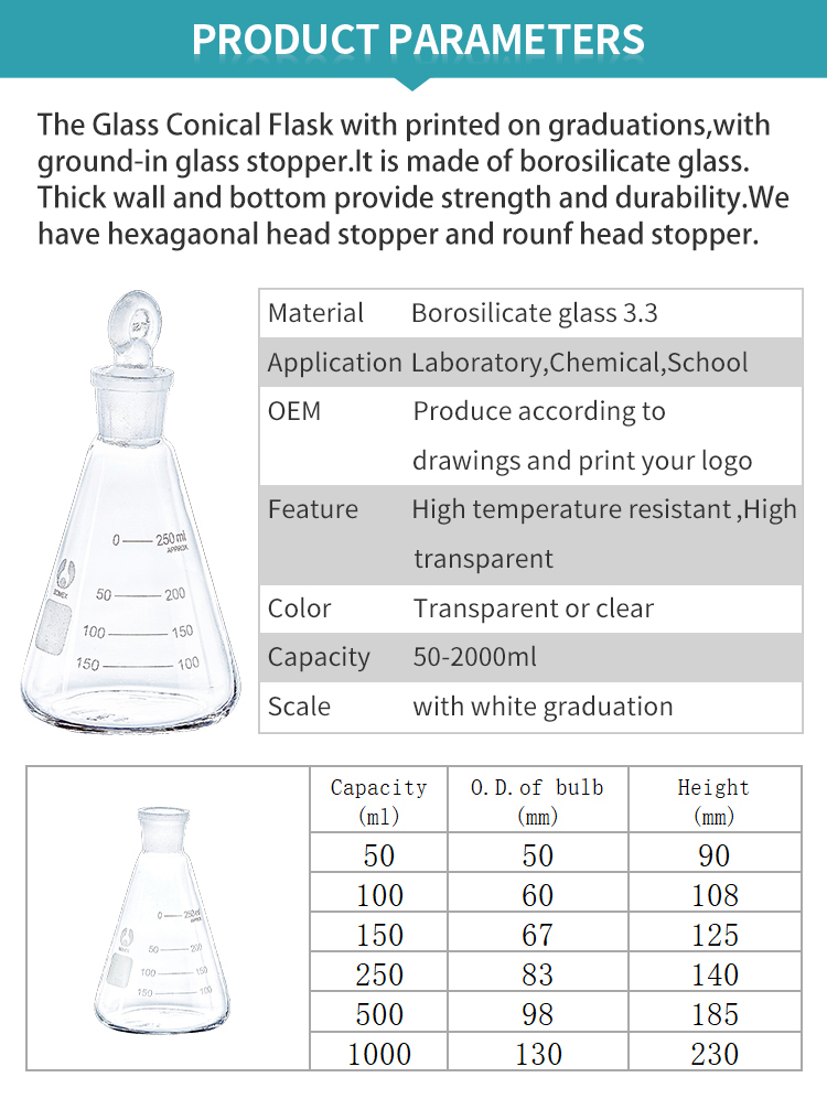 Lab Graduated Conical Flask With Ground Joint, High Quality Lab ...