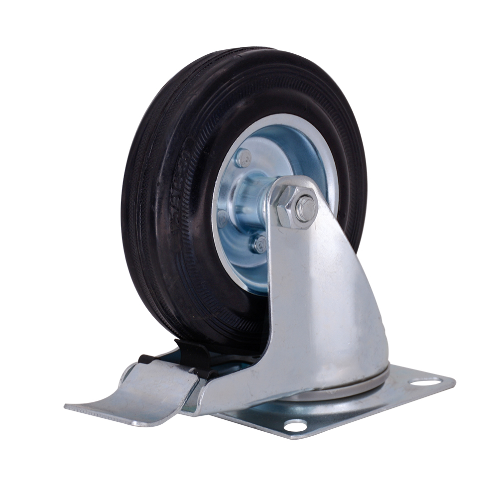 5 Inch Rubber Swivel Wheels With Brake, High Quality 5 Inch Rubber ...