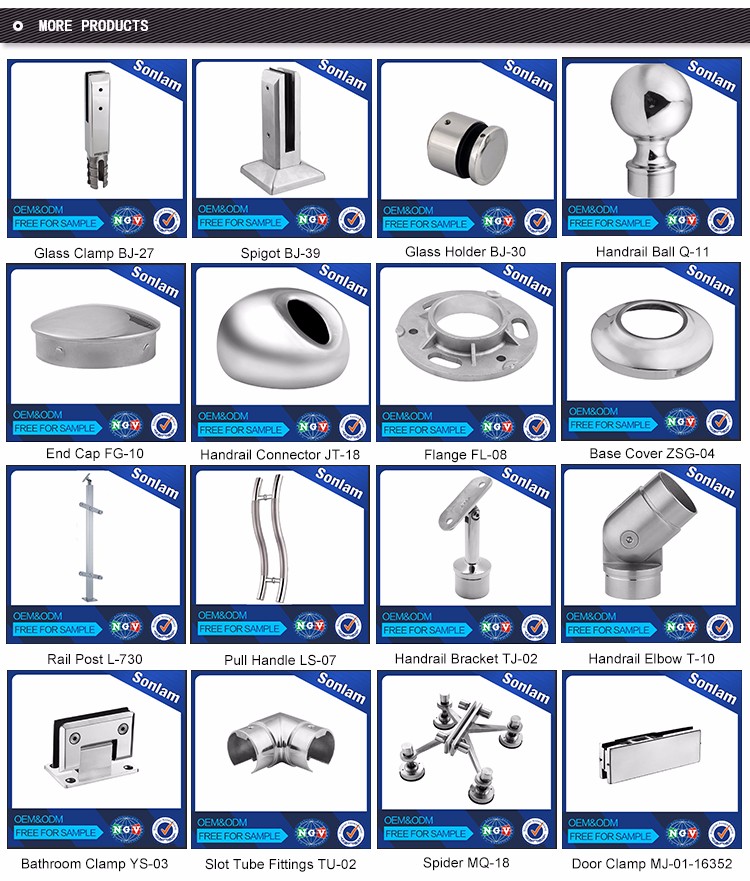 Frameless Glass Handrail Fittings: Stainless Steel And Tempered Glass ...