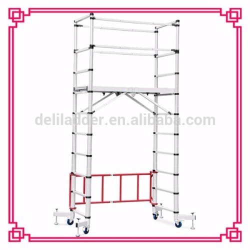 Aluminium Ladder Mobile Foldable Ladder Frame Scaffolding With Wheels ...