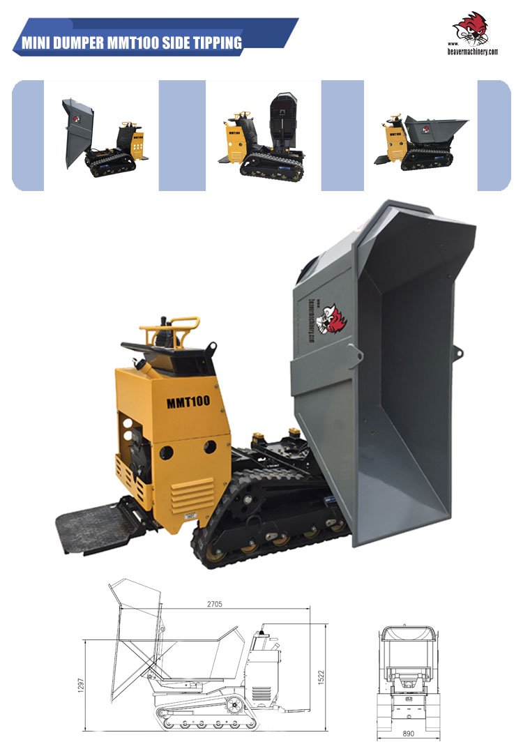 Ce Certified Mini Crawler Self-loading Hydraulic Rotary Bucket Dumper ...