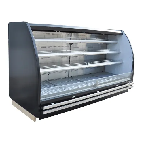 3750mm Semi-vertical Meat Display Showcase, High Quality 3750mm Semi ...