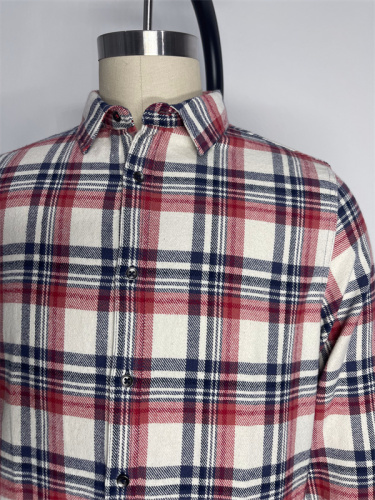 Spring And Autumn Flannel Striped Plaid Shirt, High Quality Spring And ...