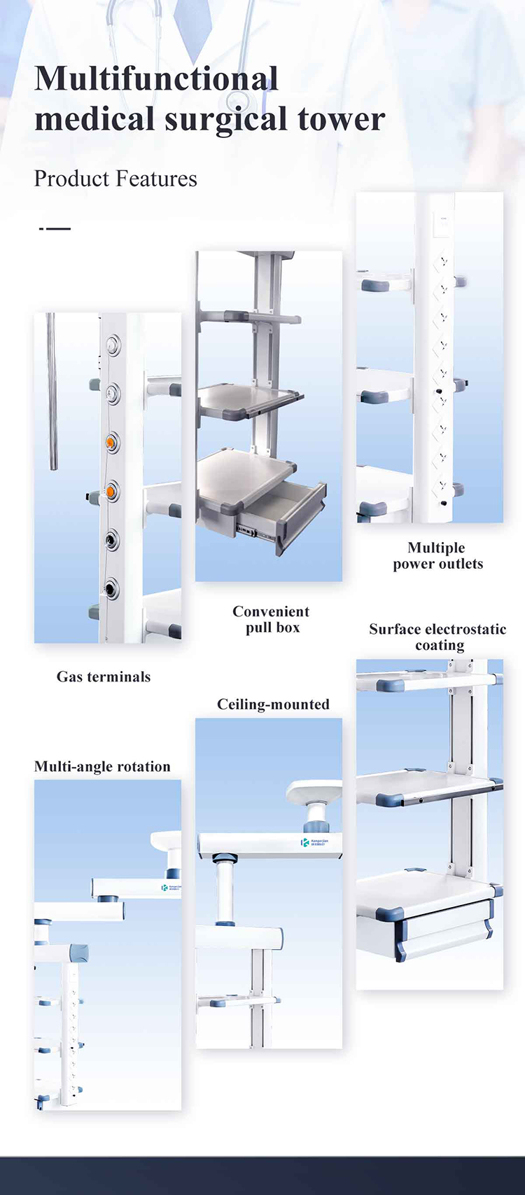 Kdd-6 Mobile Medical Tower Gas Optional Operate Room Anesthesia ...