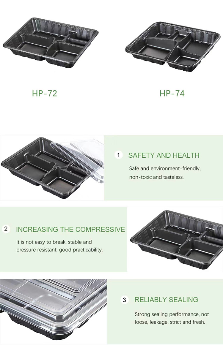 Pp Microwavable Black Disposable Lunch Container, High Quality Pp Microwavable Black Disposable ...