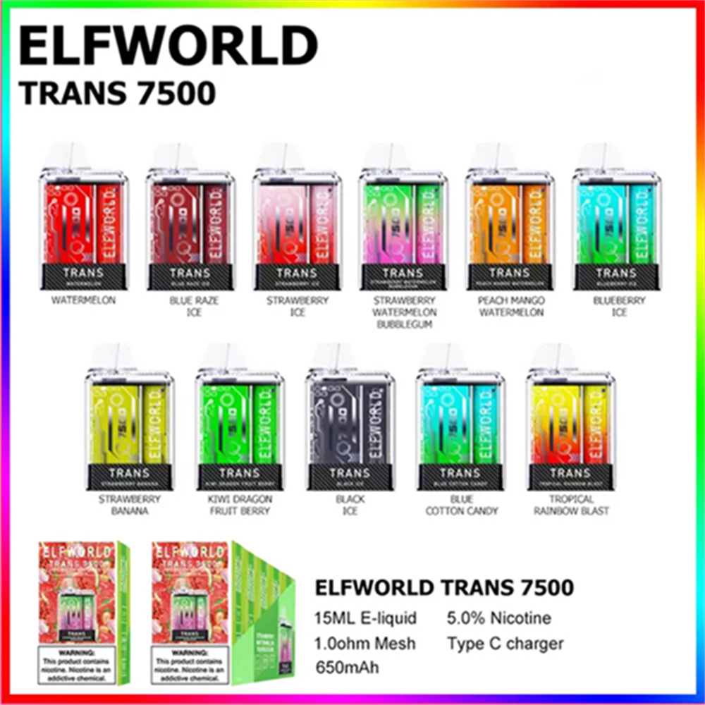 Elf World Trans 7500 Vape Vape Disposer คุณภาพสูง Elf World Trans 7500 ...