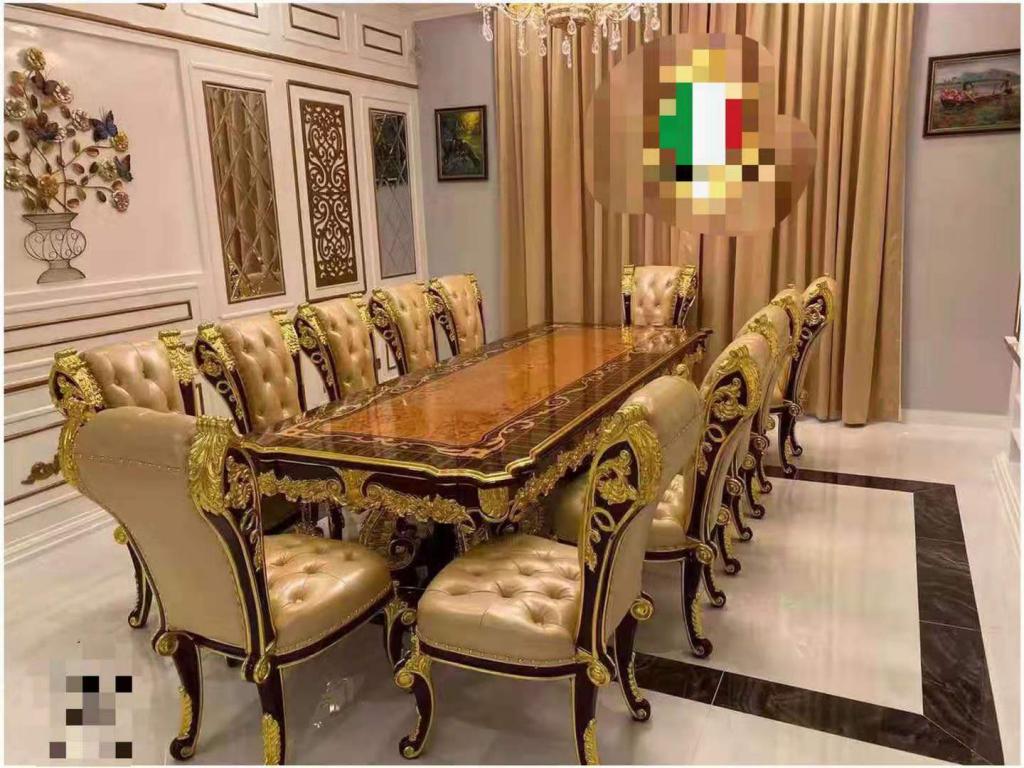 Classic Luxury Wood Dining Table In Dining Tables Set For 8 Seats, High ...