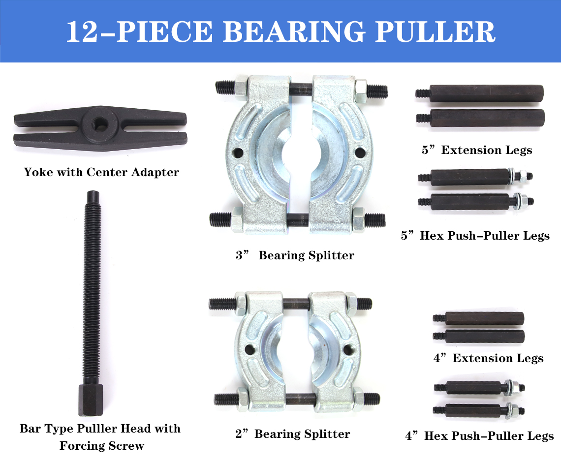 12 Piece Bearing Separator Puller Set, High Quality 12 Piece Bearing ...
