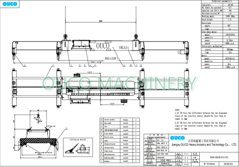 Hydraulic Telescopic Container Spreader Lift Equipment, High Quality ...