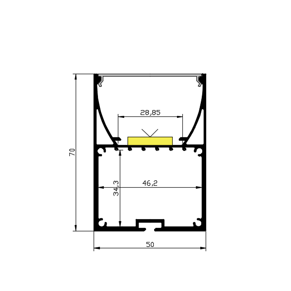 Innovative Aluminium Profile Recessed Led Light Band With Suspension ...