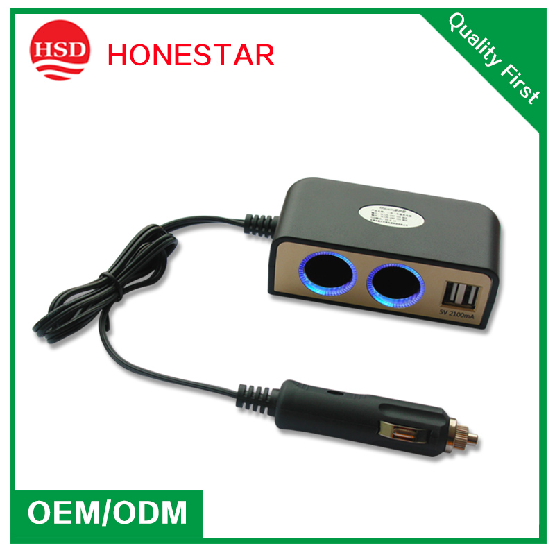 High Quality 12v/24v 10a Car Splitter With Dual Usb Port, High Quality ...