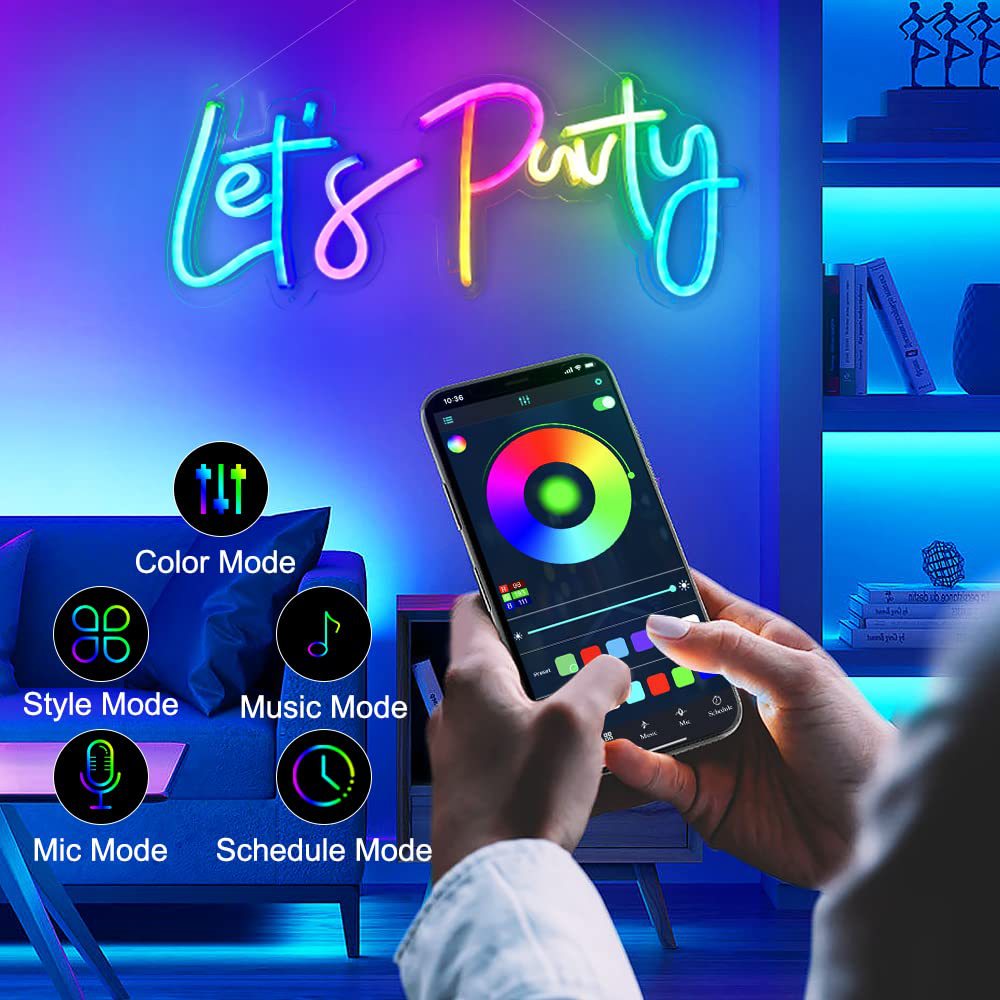 Rgb Flexible Led Neon Light Sign For Home/mall Decoration - Dc Powered ...