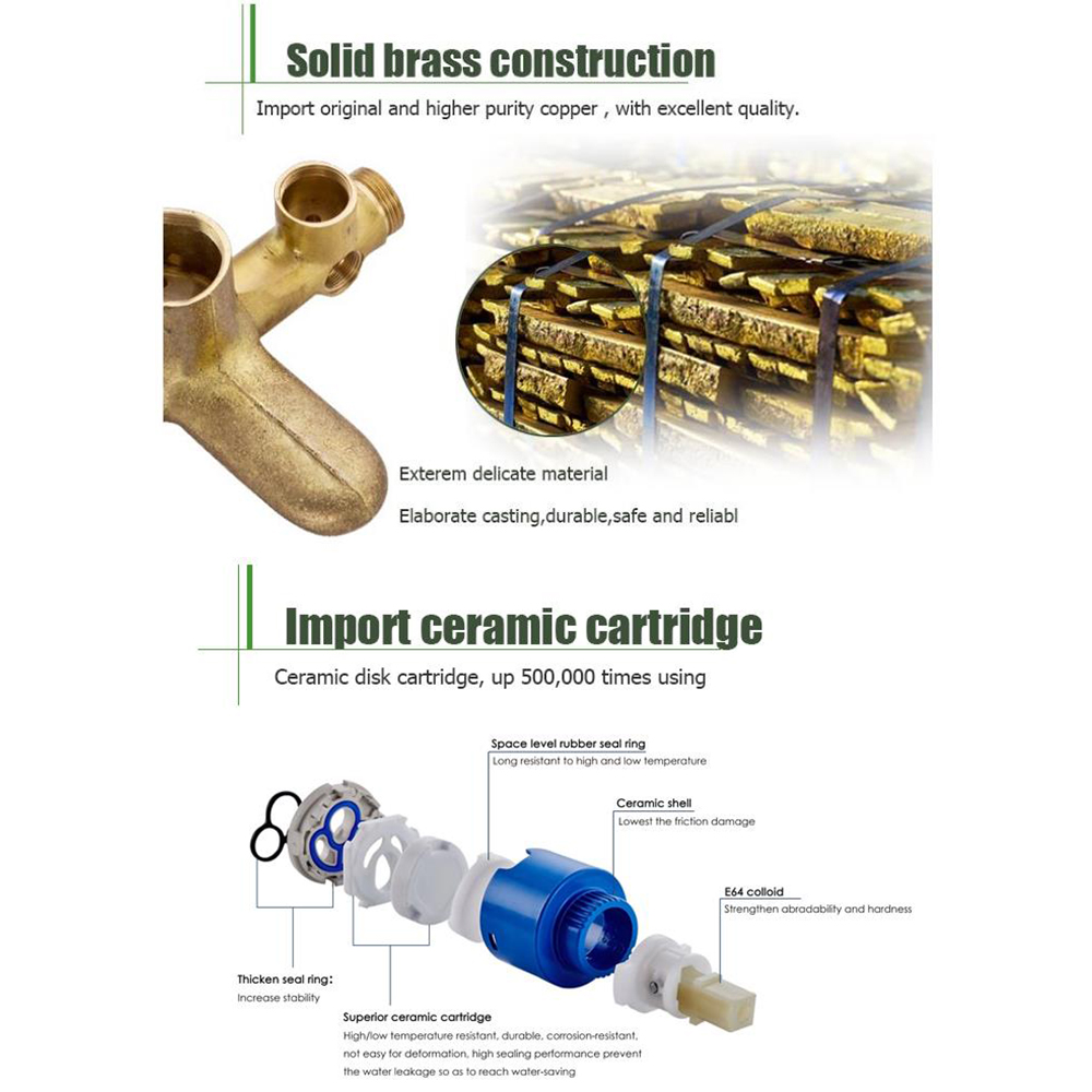 Fyeer Black Color Temperature Sensor Hydro Power Bathroom Waterfall Led ...