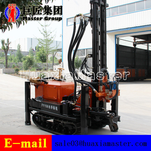 Tracked Mobile Pneumatic Water Well Drilling Rig 180m Depth Rock Boring ...