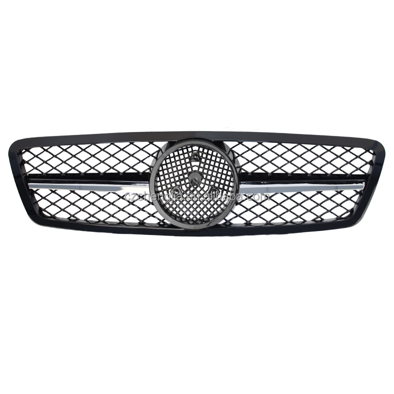 Amg Style Gloss Black Front Grille For Mercedes-benz C-class W203 (2000 ...