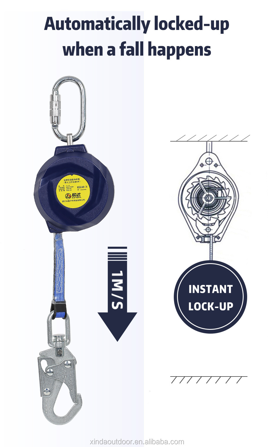 Xinda Webbing Retractable Fall Arrester For Climbing Safety And Fall ...
