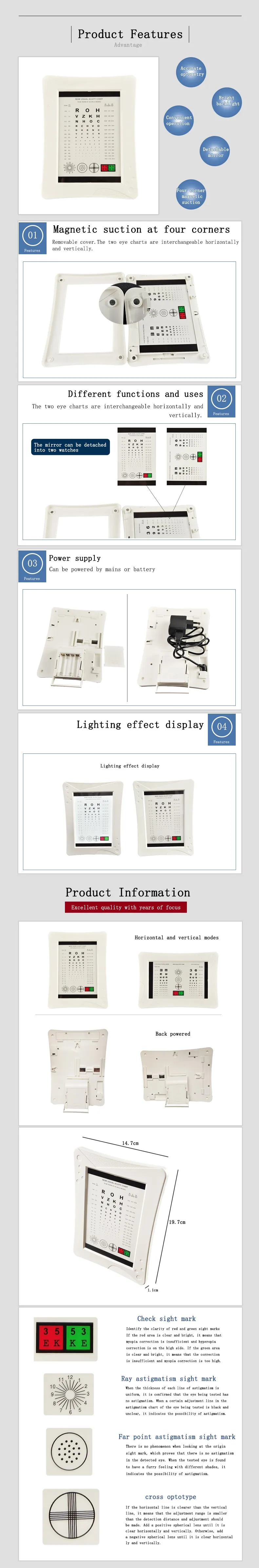 Led Lit Near Vision Chart Nv-23c For Optical Equipment, High Quality ...