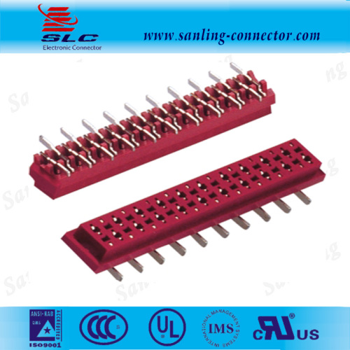 Red Idc Connector Pitch 1.27mm Micro Connector Dual Row Straight Female Contact 26pin Connector ...