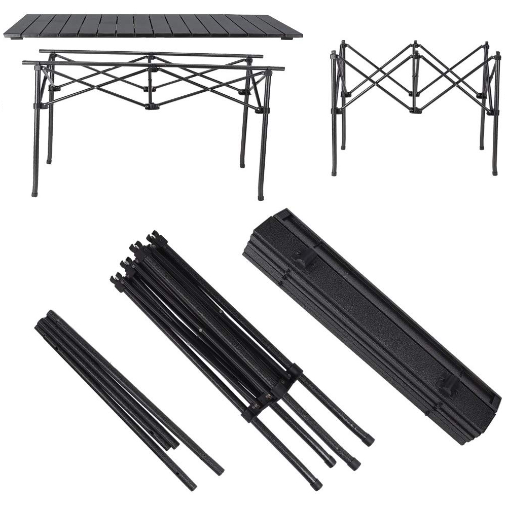 Aluminum Collapsible Travel Table With Storage Basket, High Quality ...