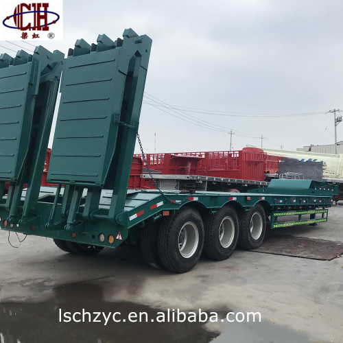 3 Axles Lowboy Trailer รถกึ่งพ่วงพื้นต่ำ คุณภาพสูง 3 Axles Lowboy ...