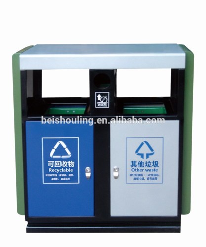 Double Outdoor Classification Galvanized Steel Garbage Bin, High ...
