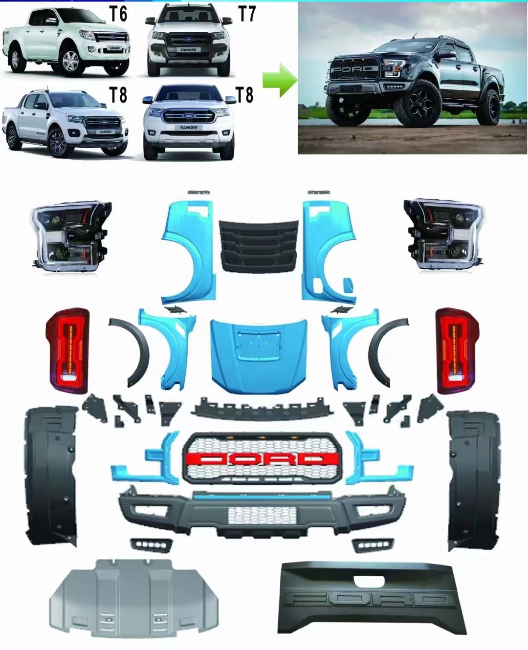 Ranger To F150 Raptor Body Kit Conversion, High Quality Ranger To F150 ...