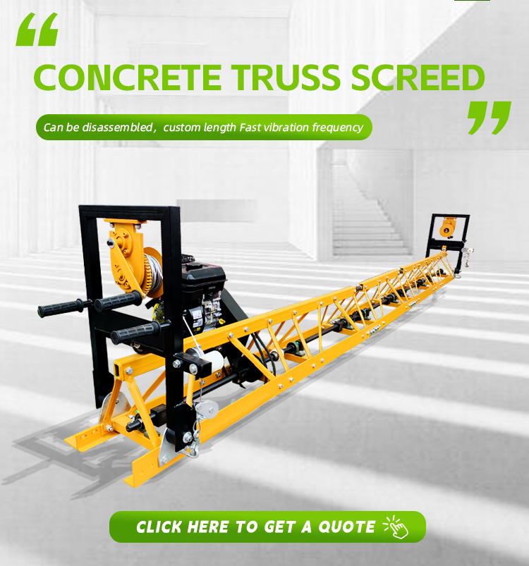4m Concrete Steel Frame Vibratory Truss Screed With 7hp Gasoline Engine ...
