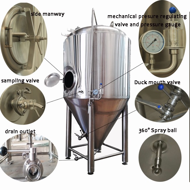 Stainless Steel Home Brewing Fermenter 200l 500l Fermenting Turnkey ...