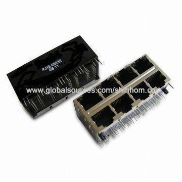 10/100/1000m Pcb Modular Rj45 Connector With Integrated Magnetic Lan ...